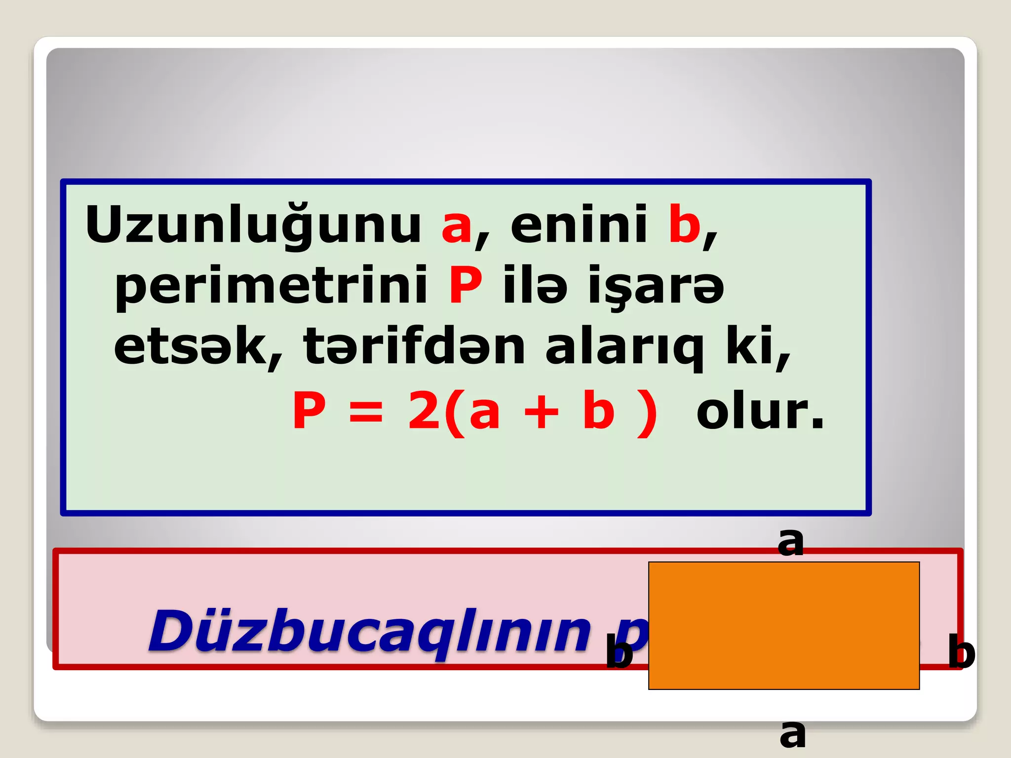 Üçbucağın, Kvadratın və Düzbucaqlının perimetri. | PPSX