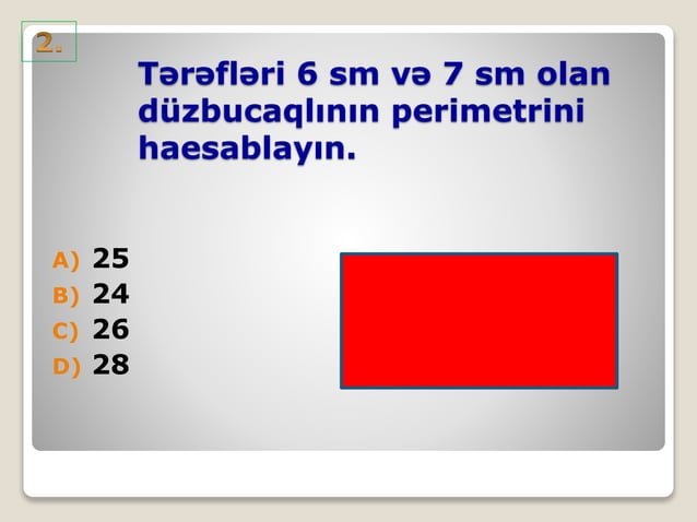 Üçbucağın, Kvadratın və Düzbucaqlının perimetri. | PPSX