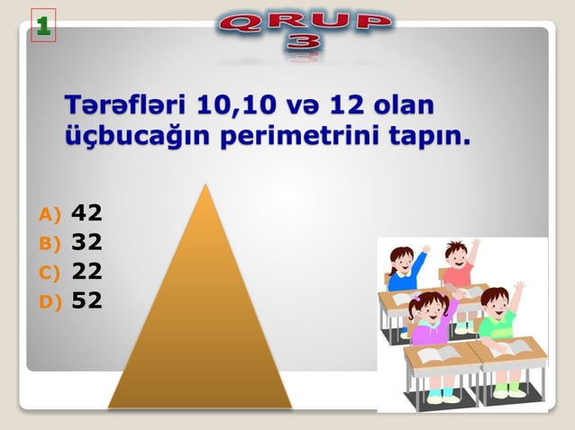 Üçbucağın, Kvadratın və Düzbucaqlının perimetri. | PPSX