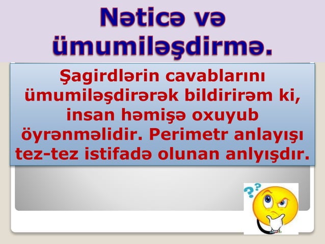 Üçbucağın, Kvadratın və Düzbucaqlının perimetri. | PPSX