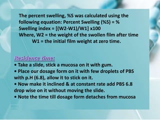 Formulation of Buccal Drug Delivery System | PPTX