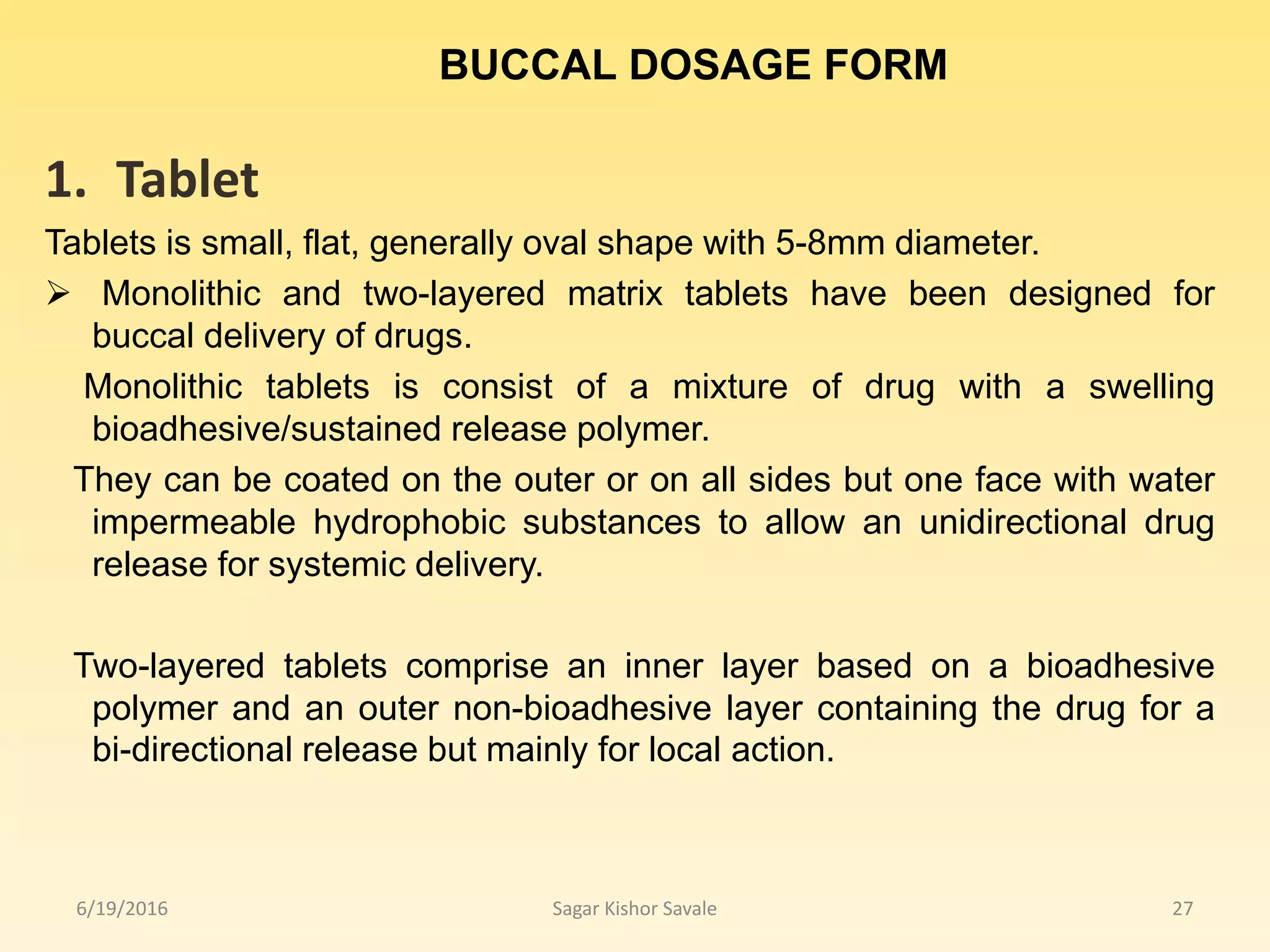 Buccal and sublingual drug delivery system | PPTX