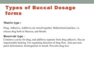 Buccal bioadhesive drug delivery system G1ppt | PPT