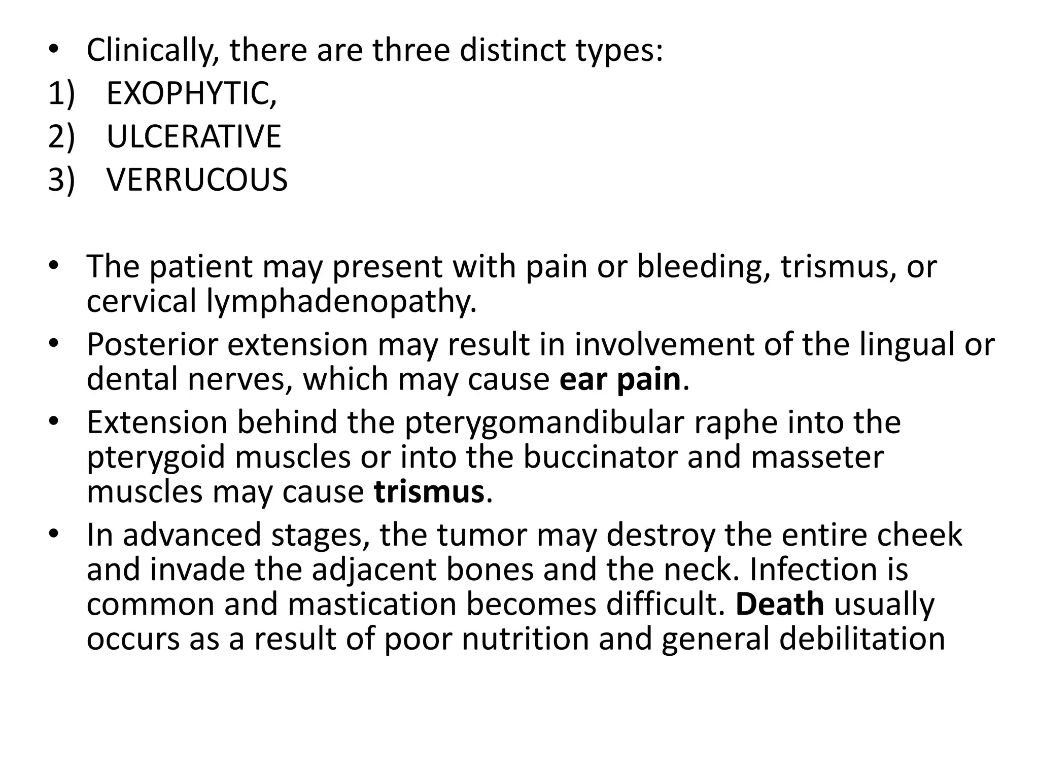 BUCCAL CARCINOMA - Disease and Management | PPTX