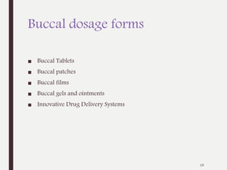 Buccal delivery systems | PPT