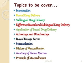 Buccal drug delivery system | PPTX