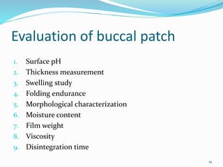 Buccal drug delivery system | PPTX