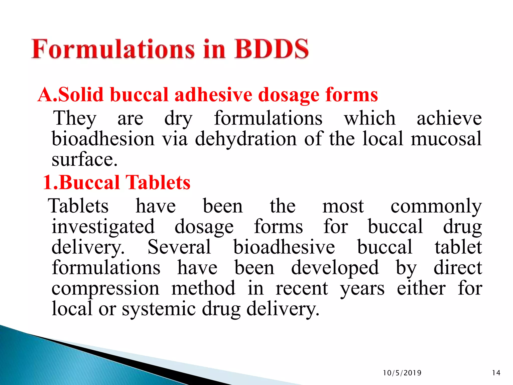 Buccal drug delivery system | PPTX