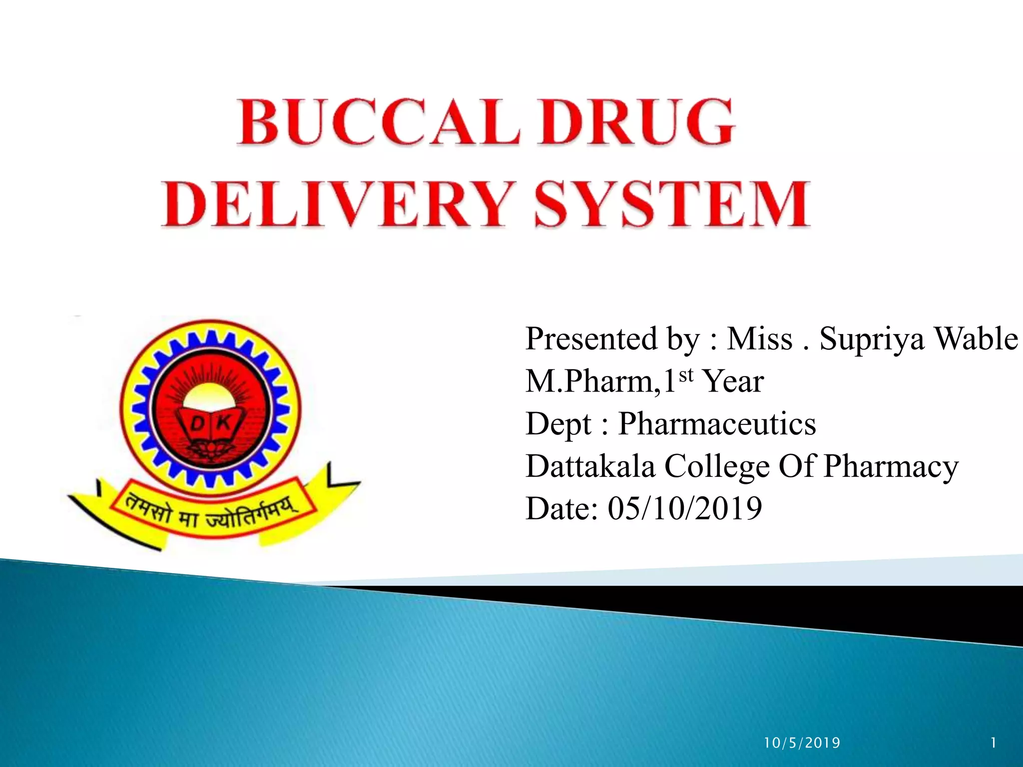 Buccal drug delivery system | PPT