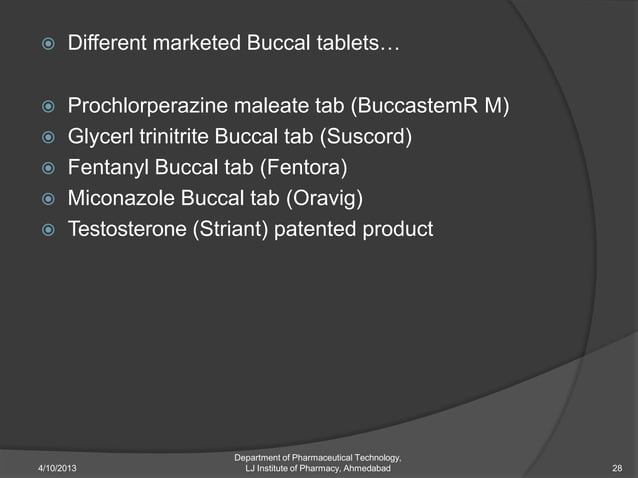 Buccal drug delivery systems | PPTX | Ear, Nose and Throat Conditions ...