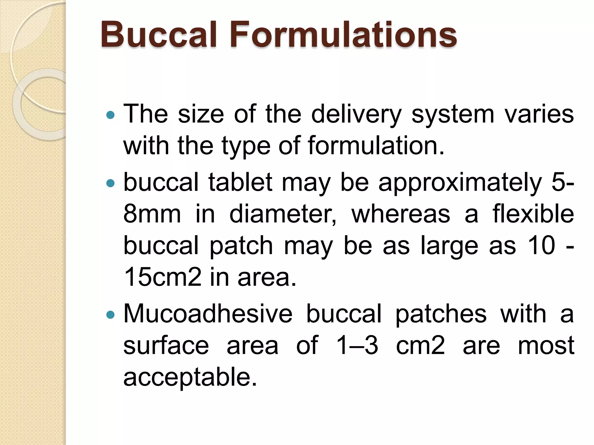 Buccal drug delivery systems | PPTX