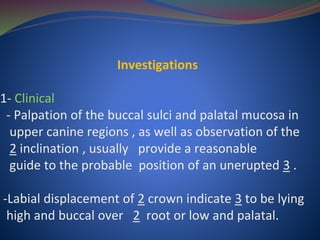 Buccally erupted maxillary canine | PPTX
