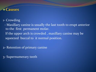 Buccally erupted maxillary canine | PPTX