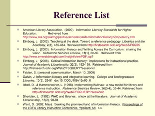 Writing Across The Curriculum and Information Literacy Across the ...