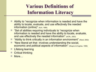 Writing Across The Curriculum and Information Literacy Across the ...