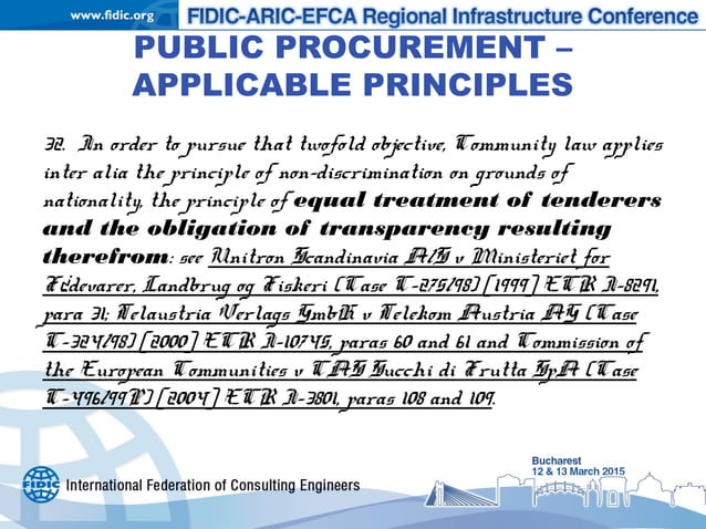 Variations under the FIDIC form, subject to EU Procurement law | PPT | Law