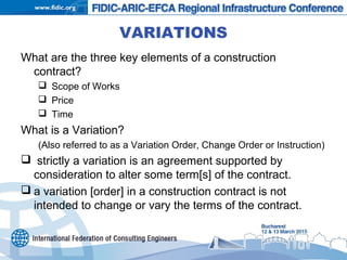 Variations under the FIDIC form, subject to EU Procurement law | PPT