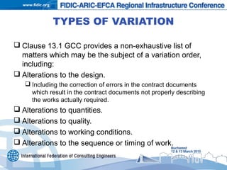 Variations under the FIDIC form, subject to EU Procurement law | PPT