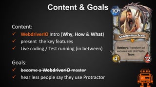 WebdriverIO: the Swiss Army Knife of testing | PPT