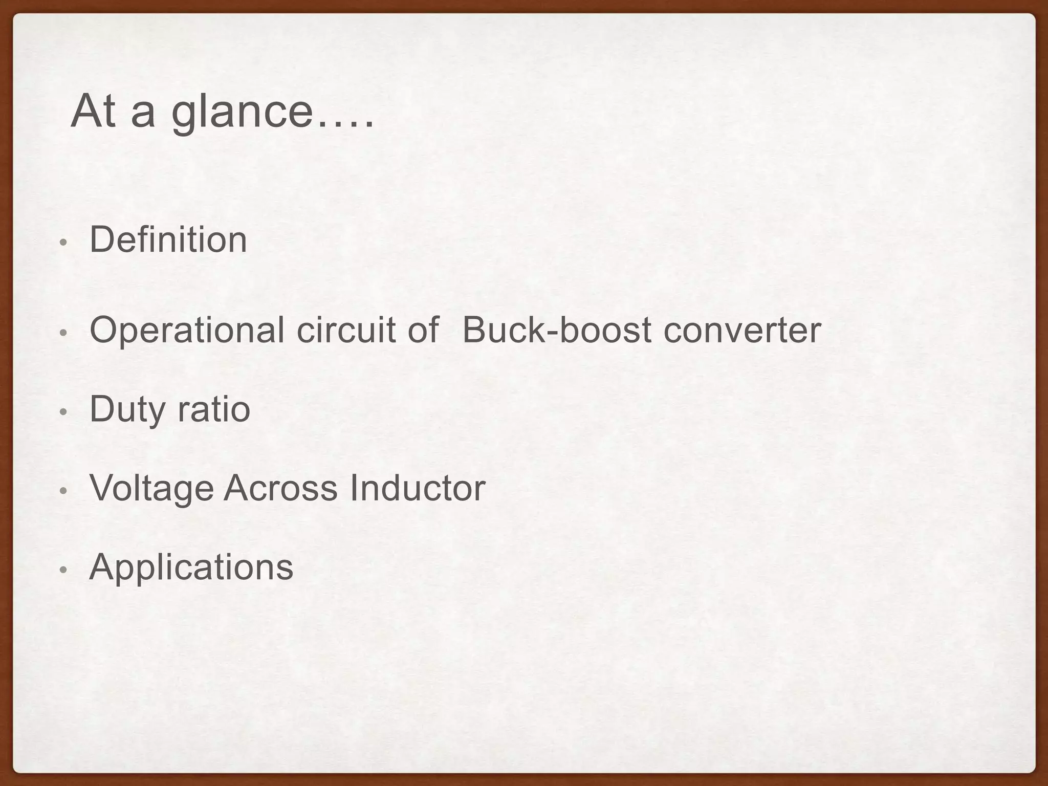 Buck boost converter | PPTX