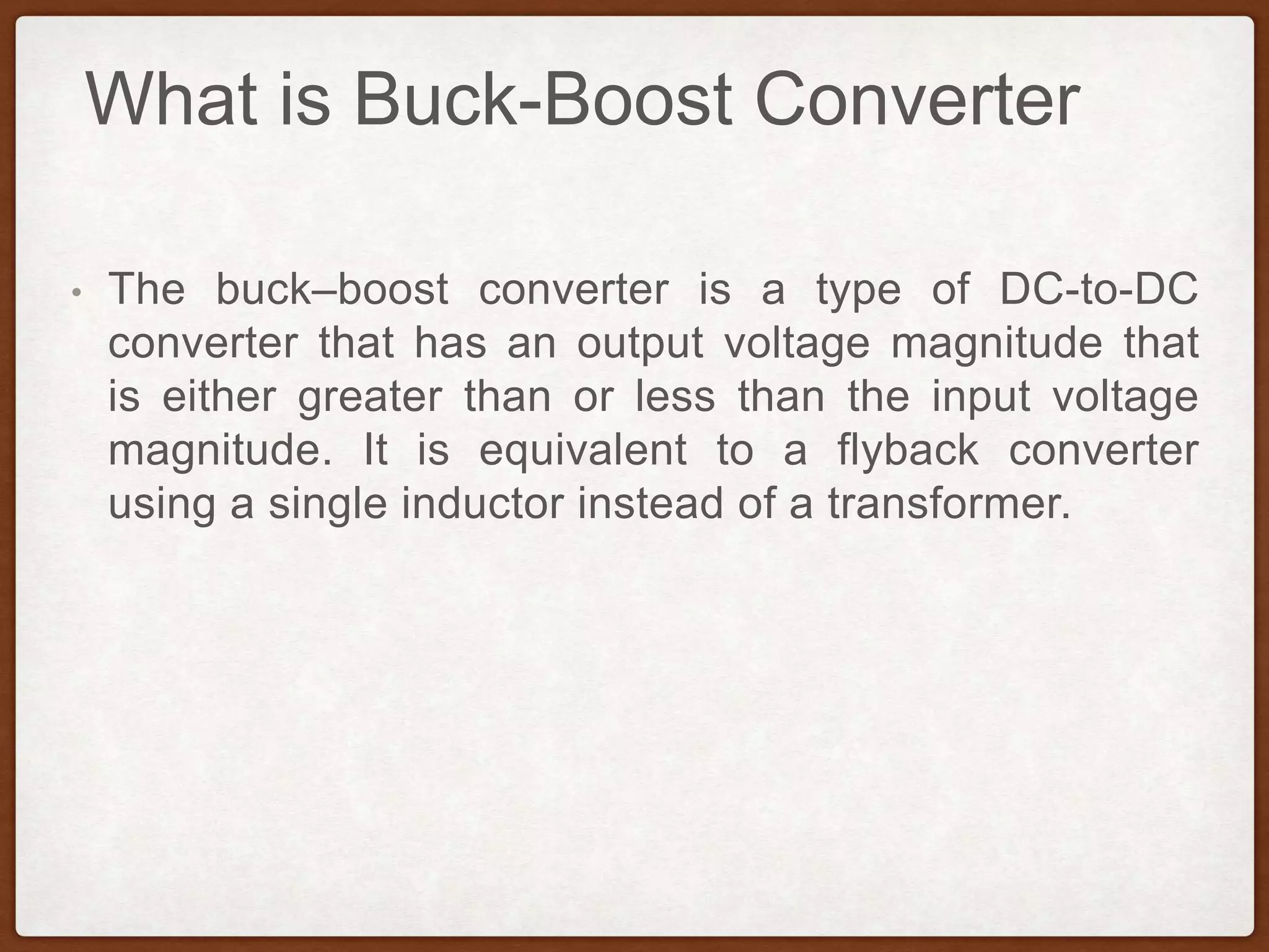 Buck boost converter | PPTX