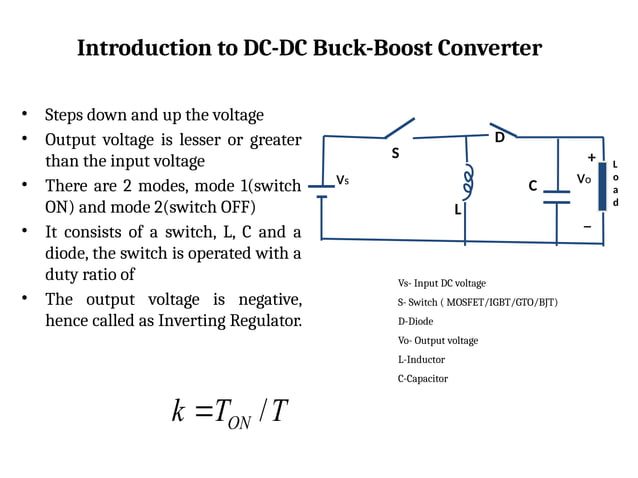 Principle and Operation of DC-DCBuck-Boost converter | PPTX
