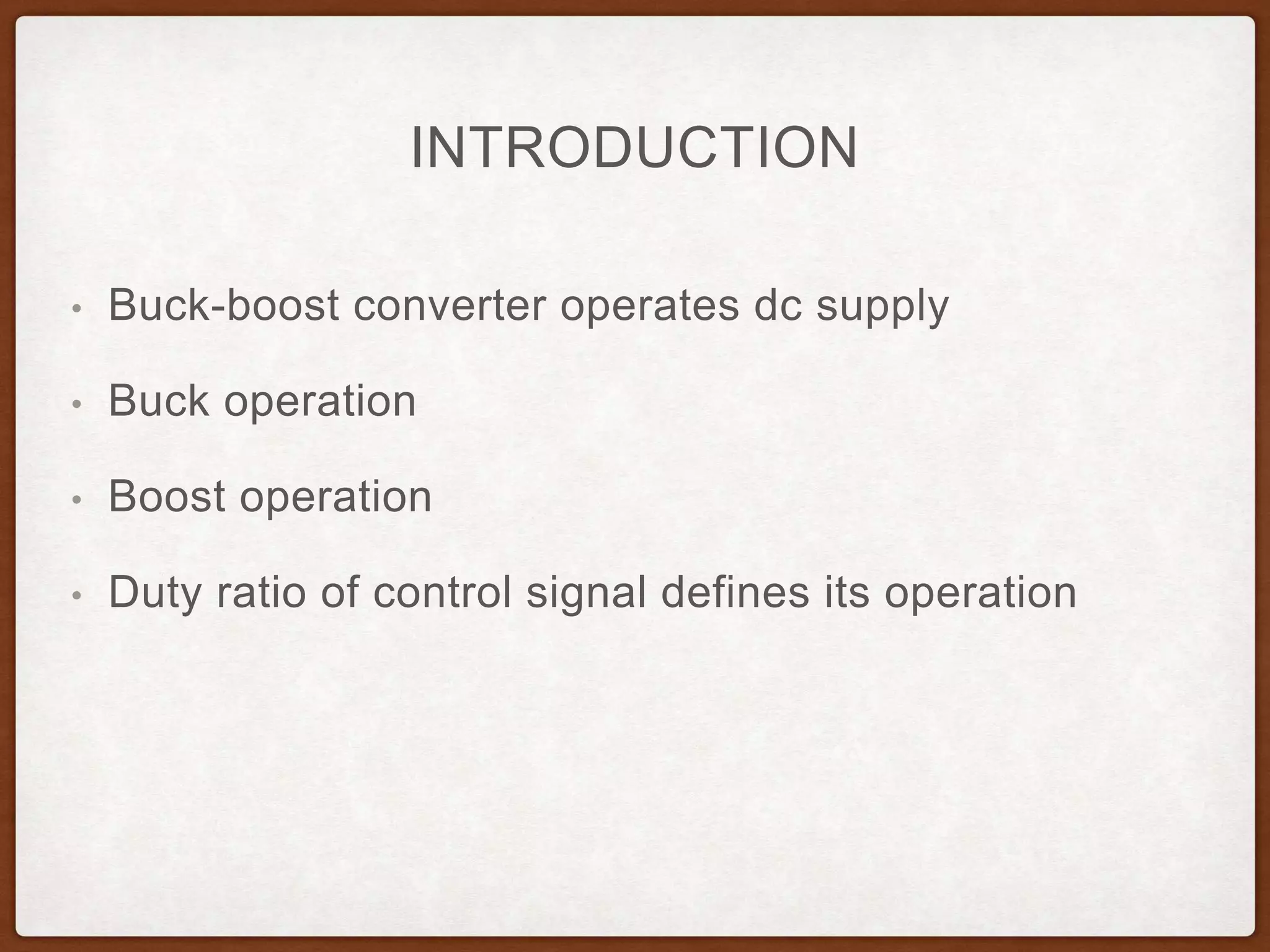 Buck boost converter | PPTX