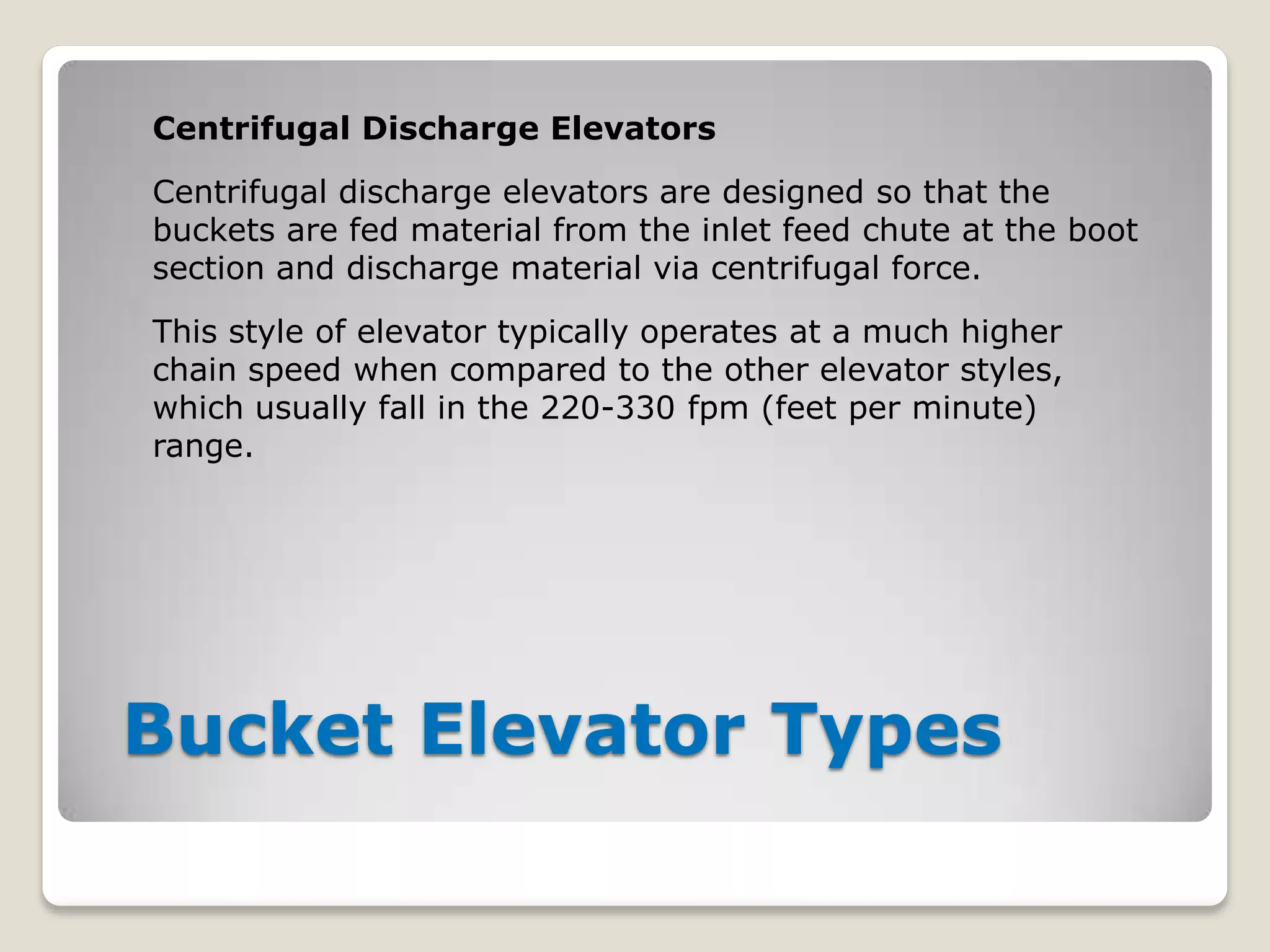 Bucket Elevator Basics: Definitions & Details | PDF | Logistics | Business