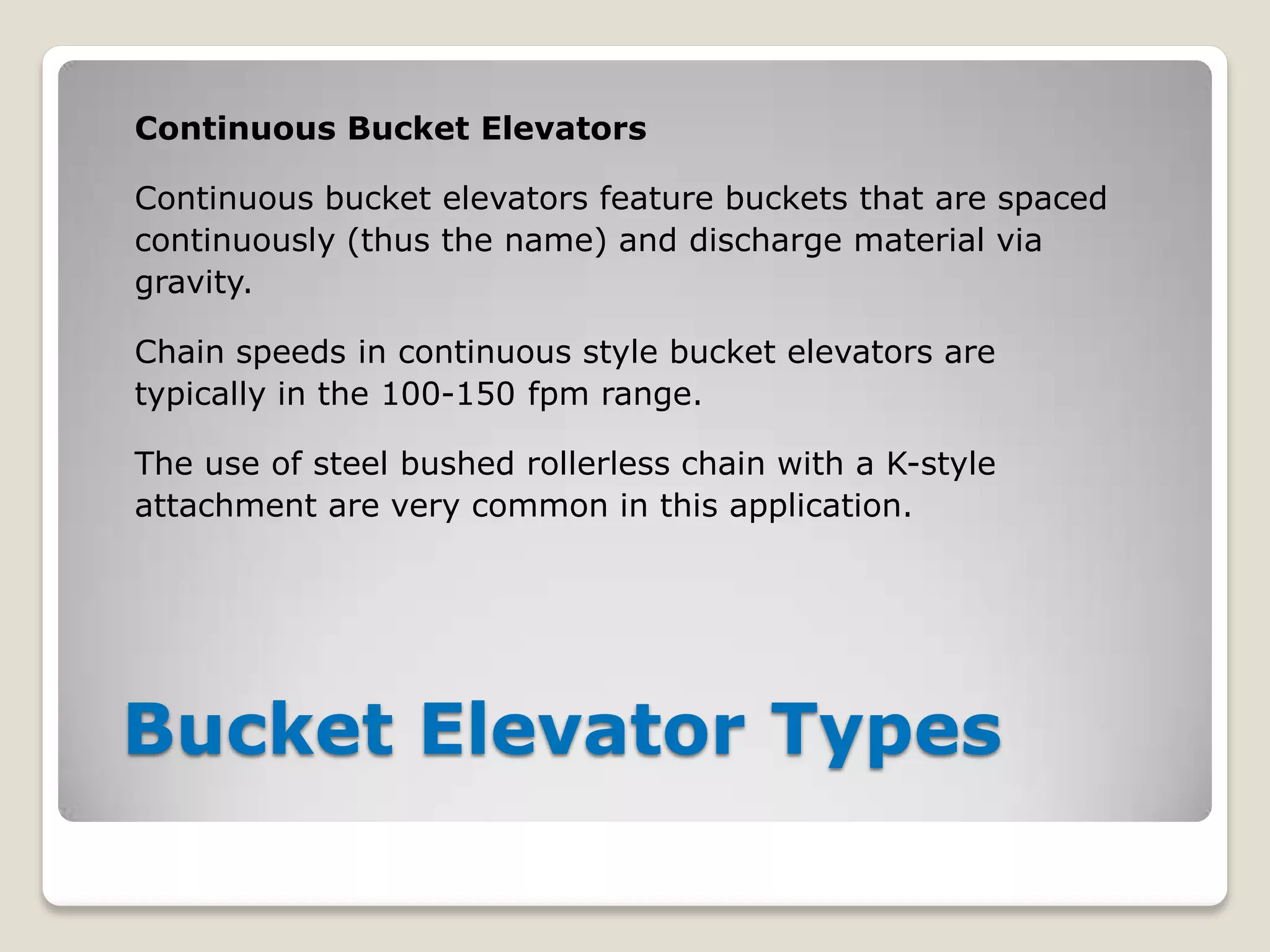 Bucket Elevator Basics: Definitions & Details | PDF
