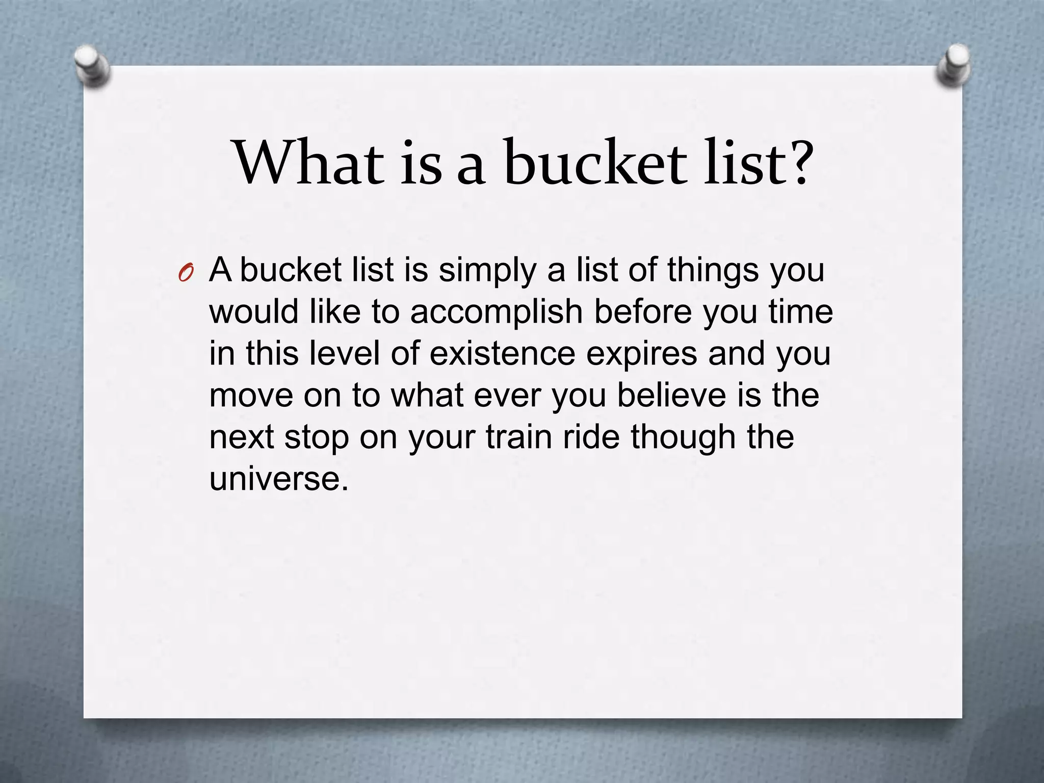 Bucket list | PPT