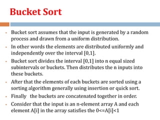 Bucket sort | PPTX | Programming Languages | Computing
