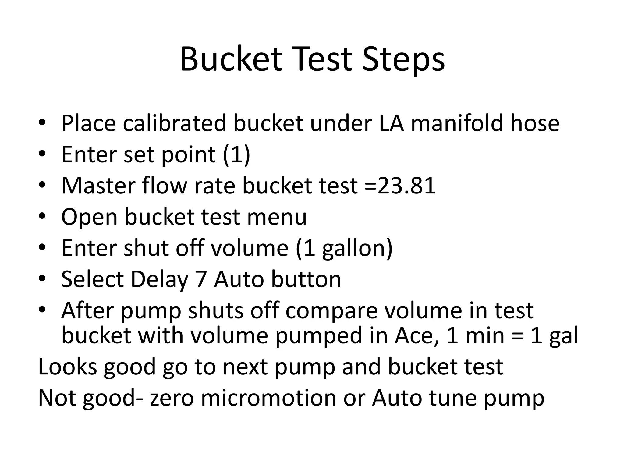 Bucket testing on ace blender | PPTX