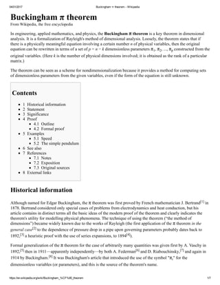 Buckingham π theorem wikipedia | PDF | Physics | Science