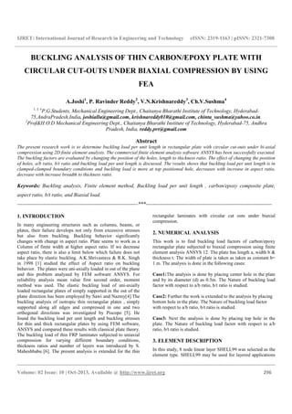 Buckling analysis of thin carbonepoxy plate with | PDF