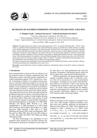 Buckling of slender composite concrete filled steel columns | PDF