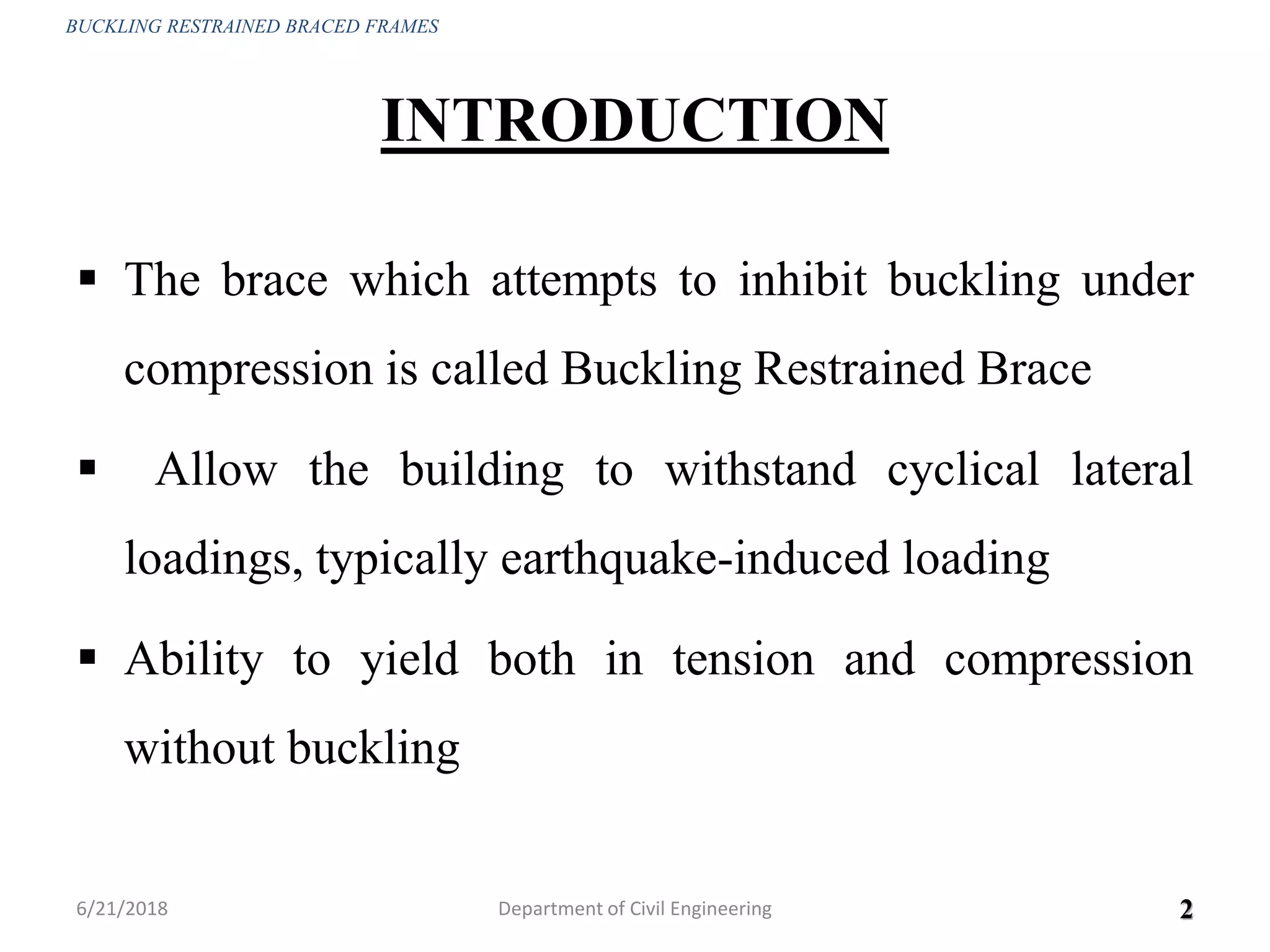 Buckling Restrained Braced Frames Pptx