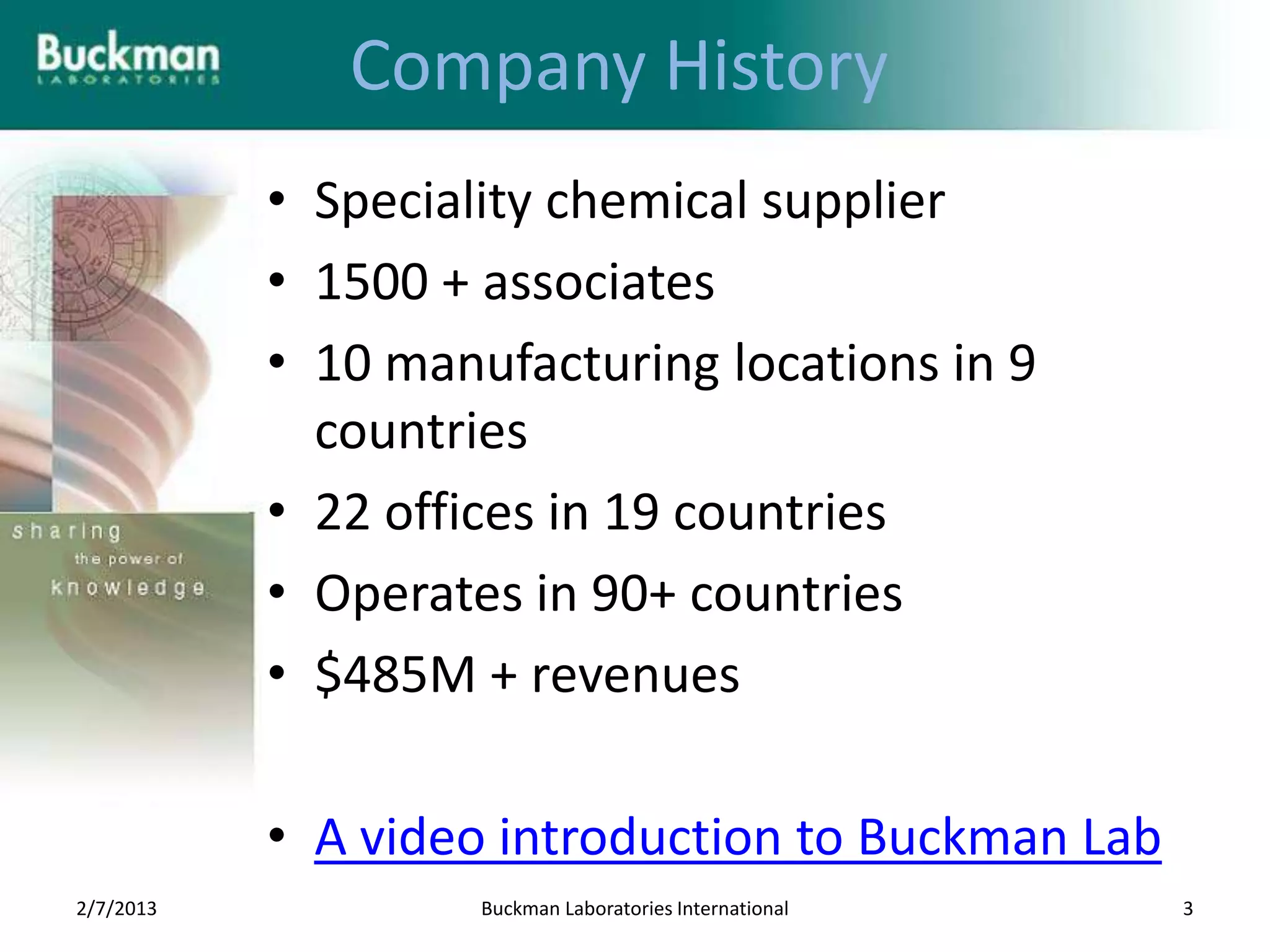 Buckman lab (knowledge sharing) | PPTX