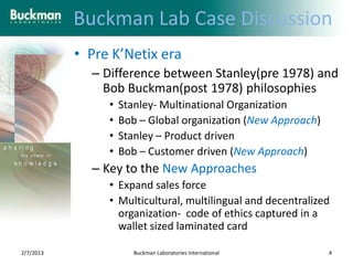 Buckman lab (knowledge sharing) | PPTX