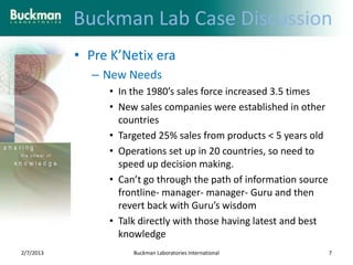 Buckman lab (knowledge sharing) | PPTX