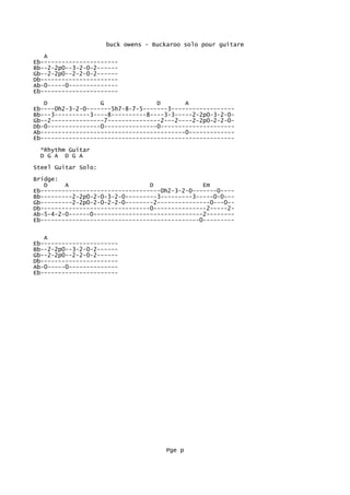 Buck owens buckaroo solo pour guitare | PDF