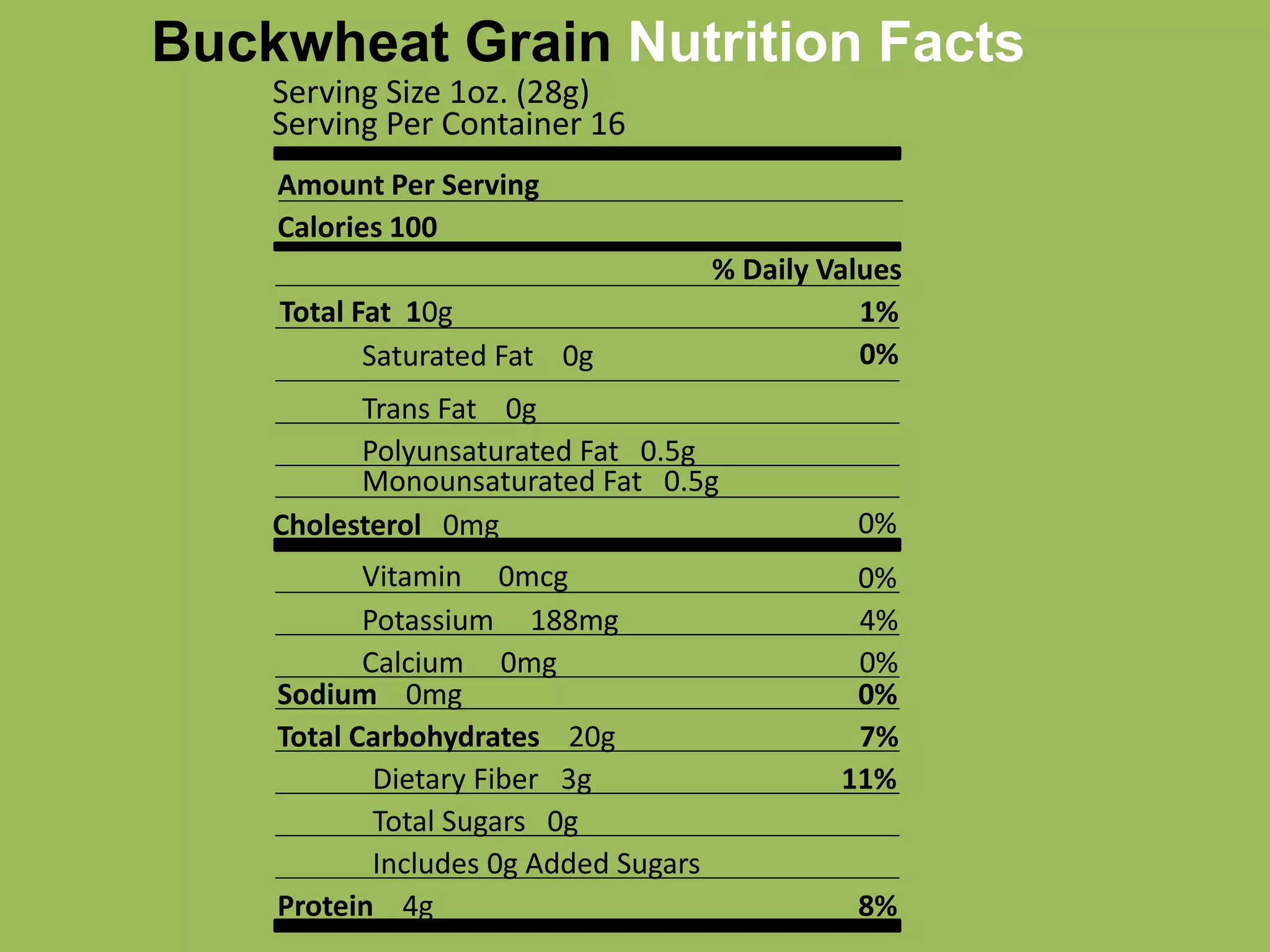 Buckwheat grain nutrition facts | PDF