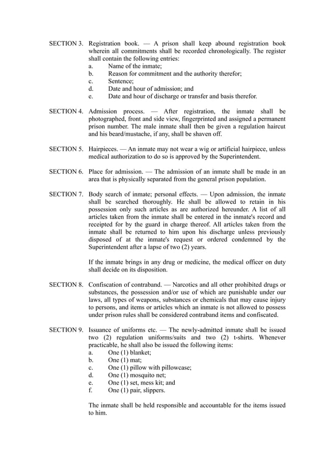 Bucor manual of operations | PDF