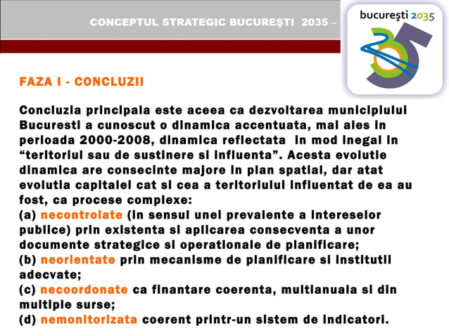 Conceptul Strategic Bucuresti 2035 | PPT