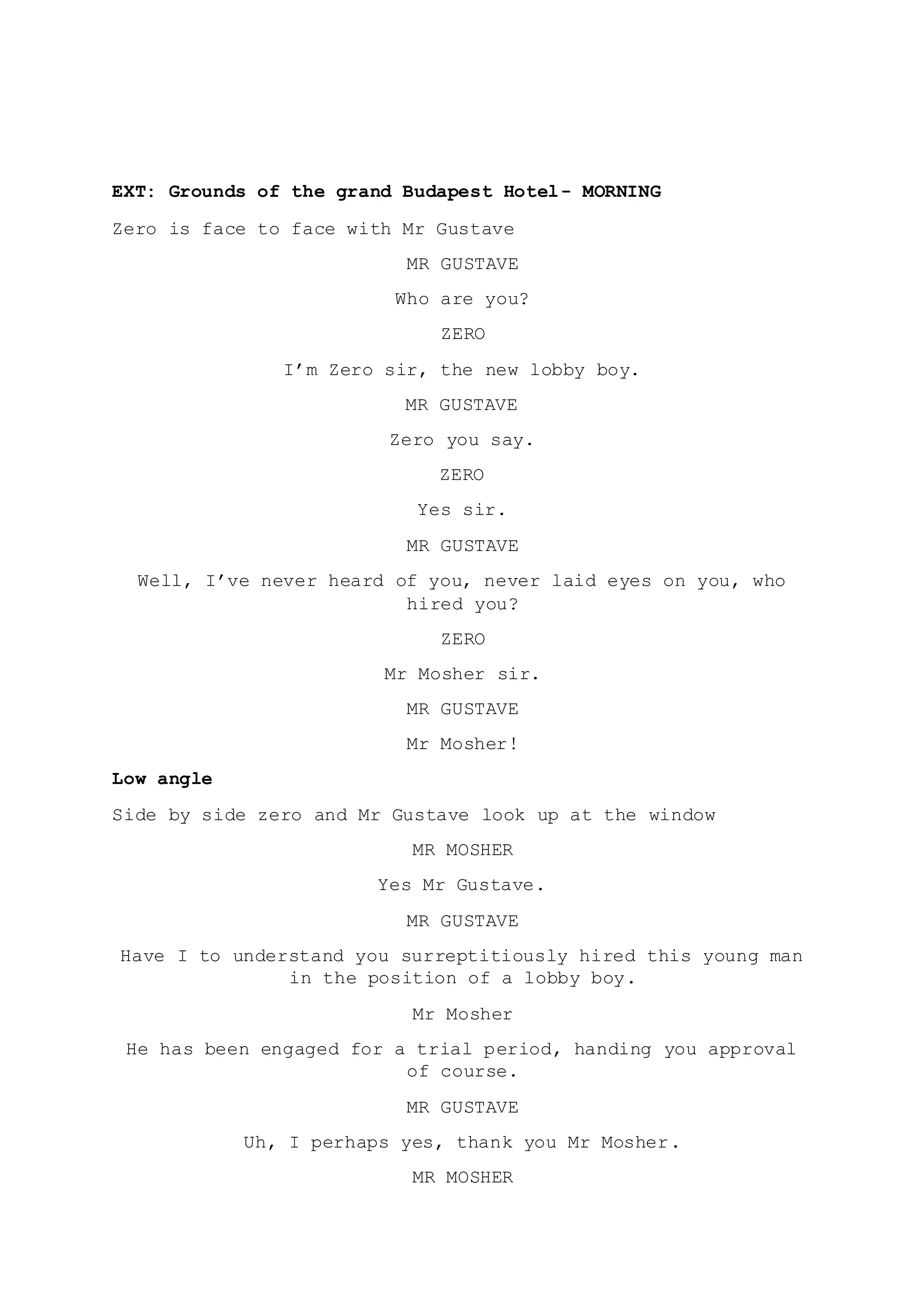 Budapest hotel script | PDF