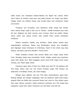 Budaya grebeg besar di kota demak | DOCX