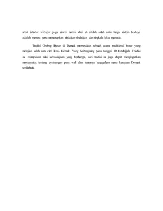 Budaya grebeg besar di kota demak | DOCX