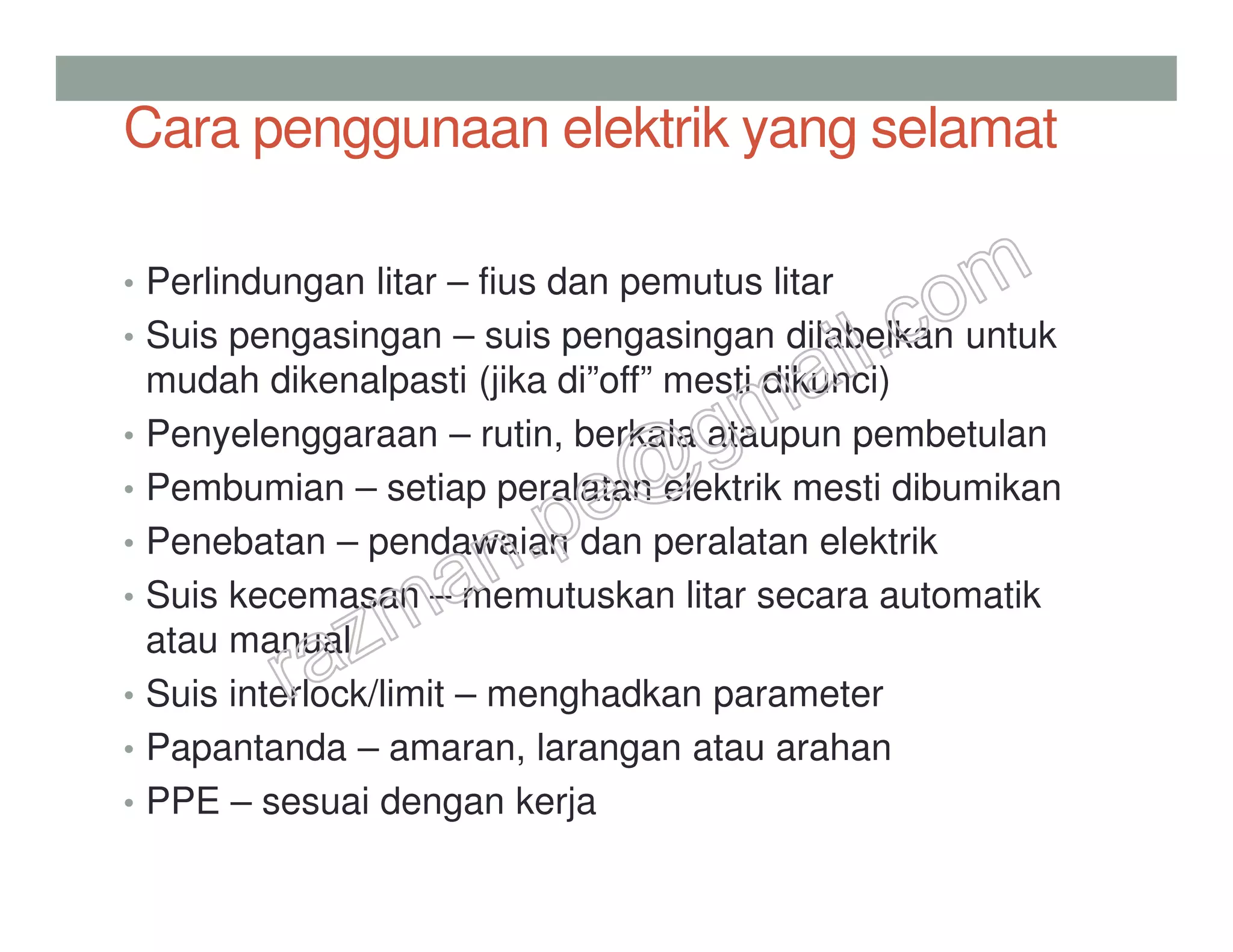 Asas keselamatan dalam kejuruteraan (elektrik, mekanikal dan kimpalan ...
