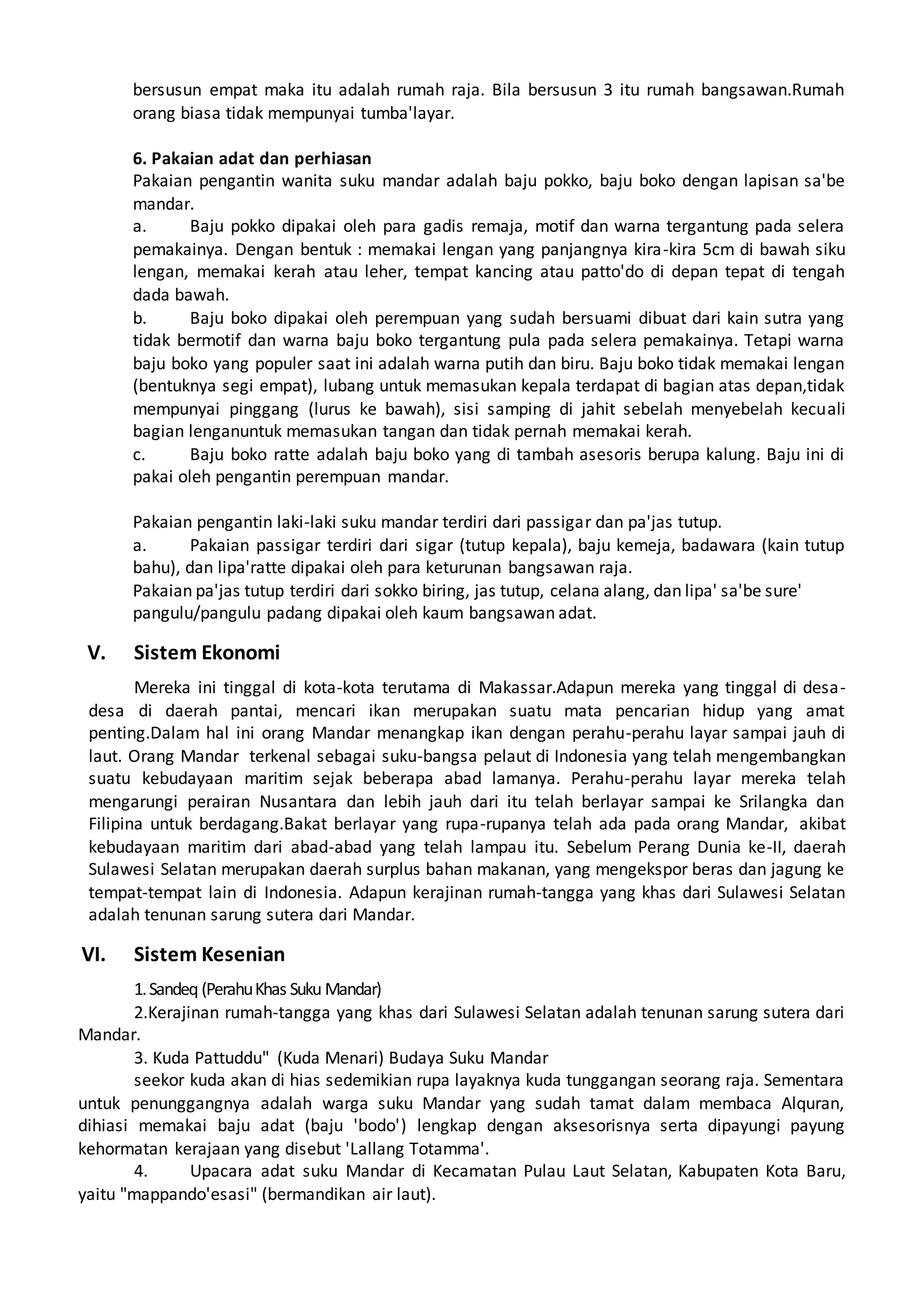 BUDAYA NUSANTARA 4 ETNIS KEBUDAYAAN BUGIS, MAKASSAR, MANDAR, DAN TORAJA | DOCX