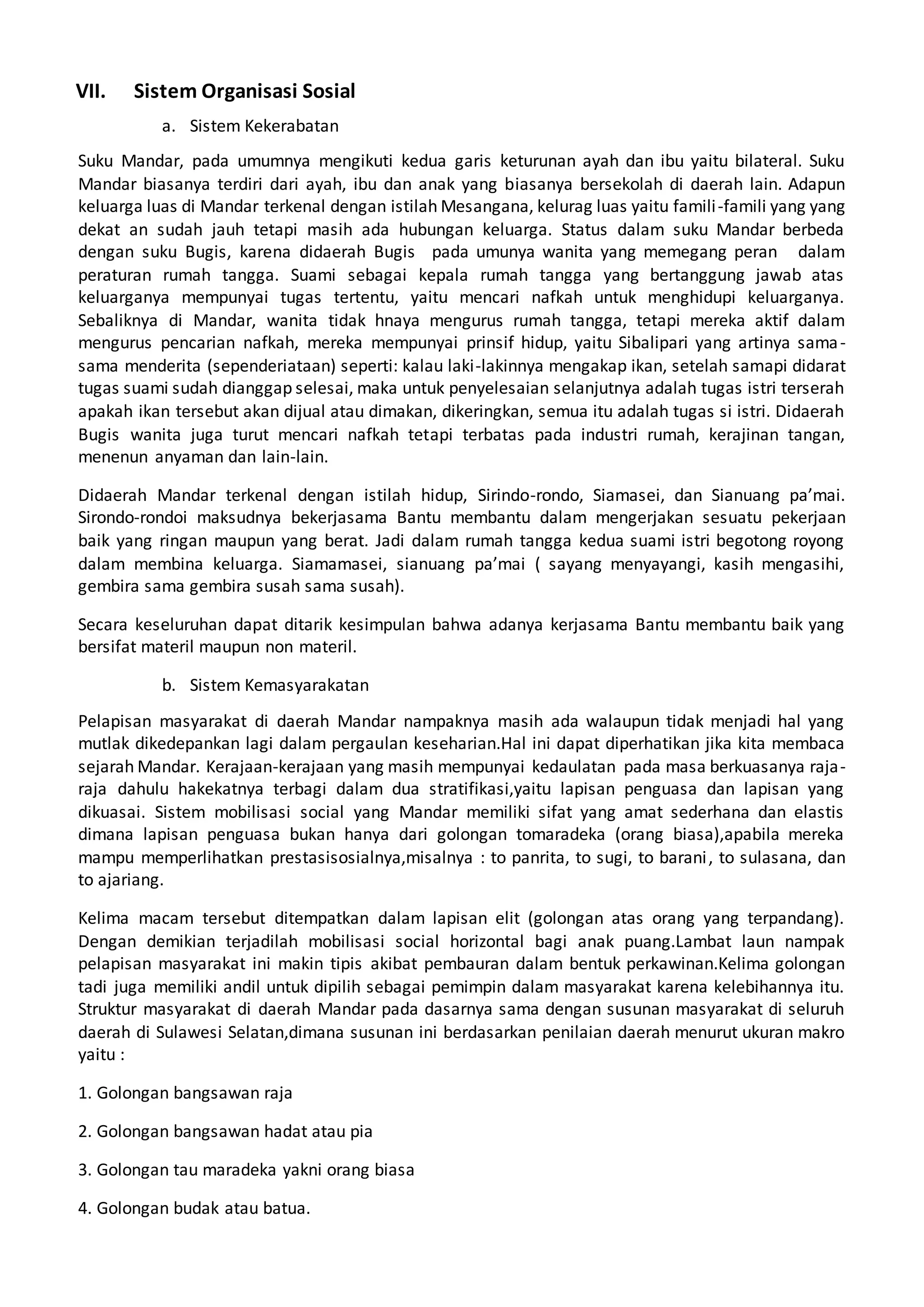 BUDAYA NUSANTARA 4 ETNIS KEBUDAYAAN BUGIS, MAKASSAR, MANDAR, DAN TORAJA | DOCX