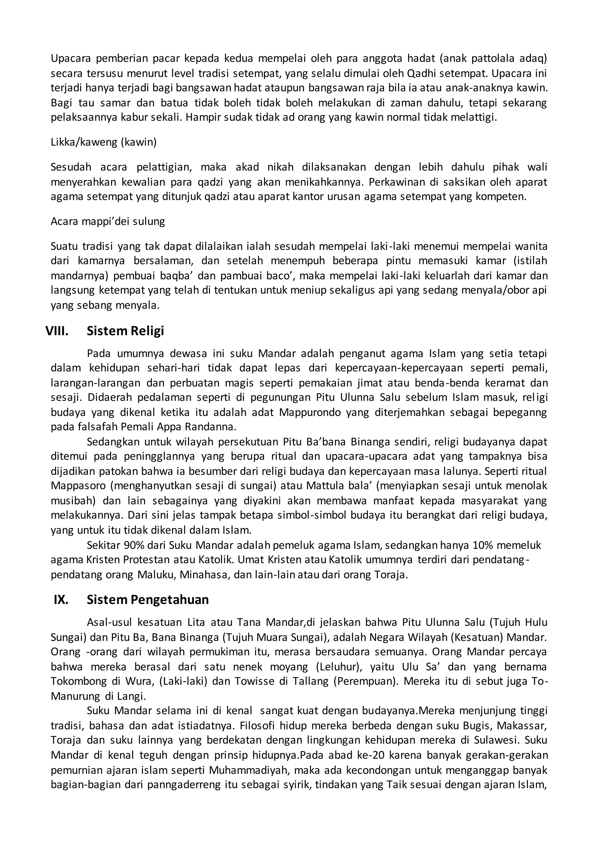 BUDAYA NUSANTARA 4 ETNIS KEBUDAYAAN BUGIS, MAKASSAR, MANDAR, DAN TORAJA | DOCX